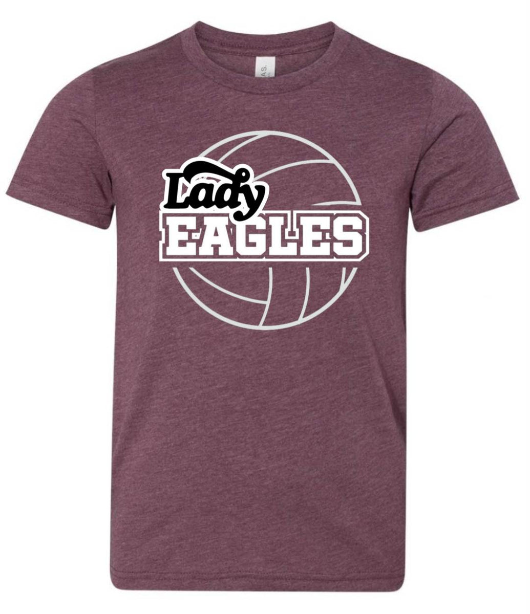 BELLA + CANVAS - YOUTH tee with Lady Eagles Volleyball design ...