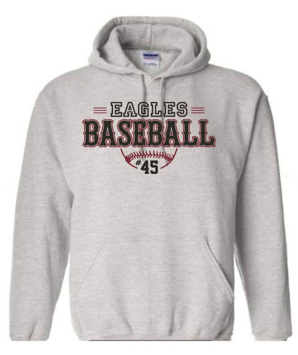 Gildan - Hoodie with sublimated Eagleville Baseball logo & customizabl ...